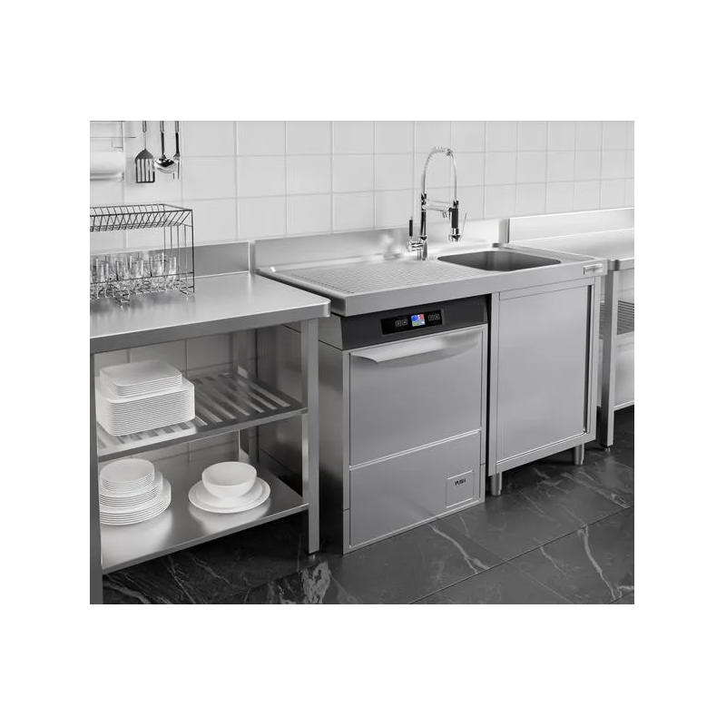 Plonge avec passage lave-vaisselle et placard - cuve à gauche - 120 x 60 cm